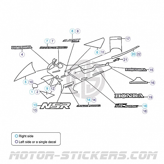 Honda NSR 125R 1989 pegatinas